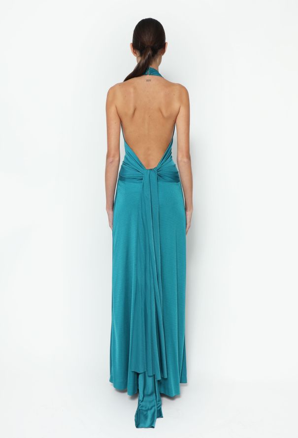 Open Back Halter Gown Authentic And Vintage Resee