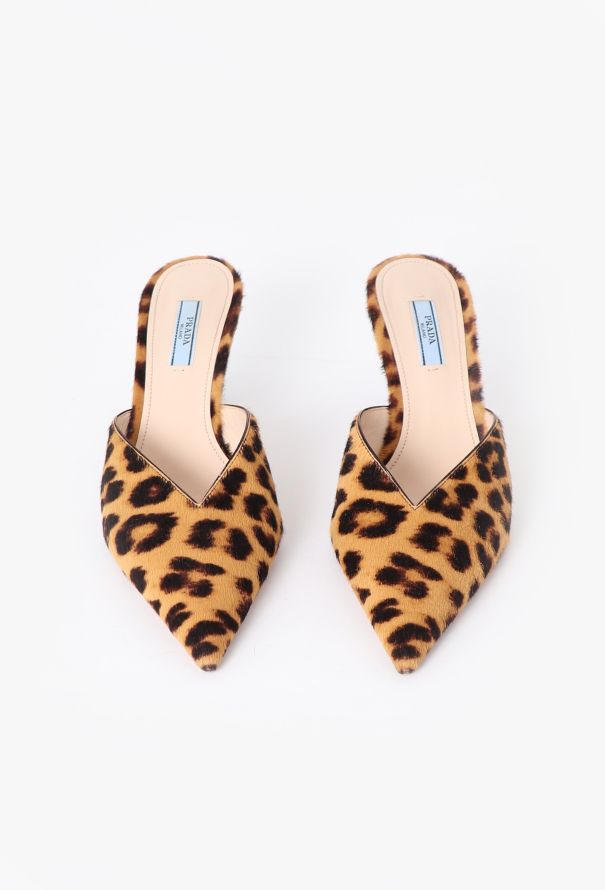 2019 Leopard Calf Hair Mules - Prada | Authentic & Vintage | ReSee