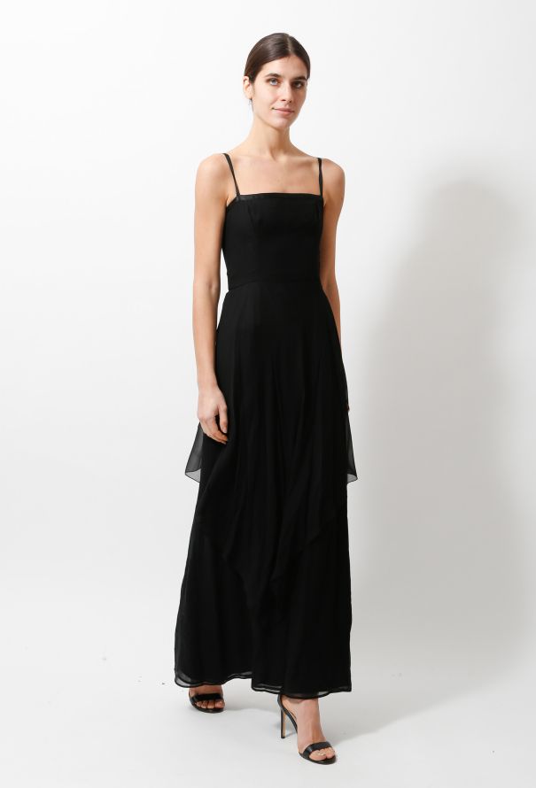 Haute Couture Black Chiffon Dress | Authentic & Vintage | ReSEE